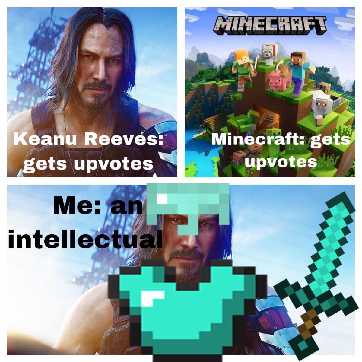 Keanu Reeves Meets Minecraft | Keanu Reeves | Know Your Meme