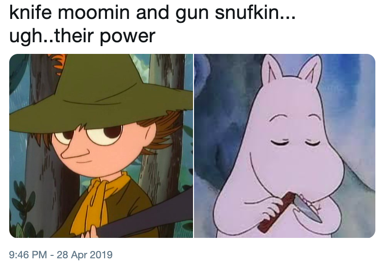knife moomin and gun snufkin... ugh..their power | Moomin Holding Knife ...