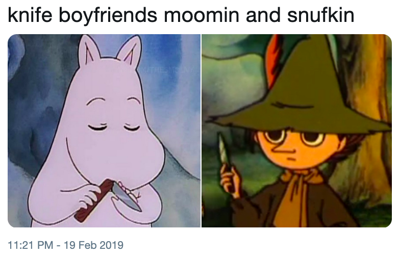 knife boyfriends moomin and snufkin | Moomin Holding Knife | Know Your Meme