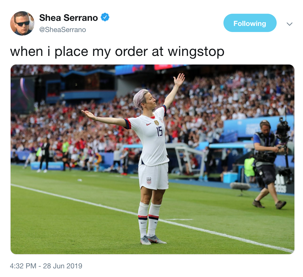 Wingstop | Megan Rapinoe's Goal Celebration | Know Your Meme