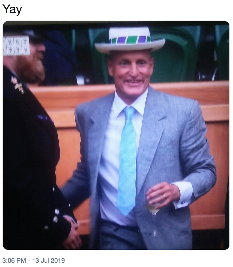 yay | Woody Harrelson at Wimbledon | Know Your Meme