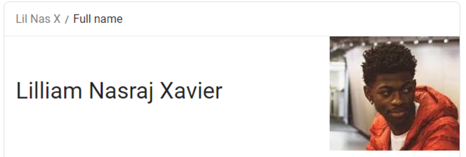 Lil Nas X | Real Name Google Searches | Know Your Meme