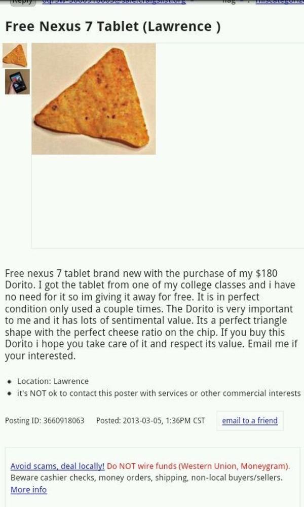 Perfect triangle shape with the perfect cheese ratio | Craigslist ...