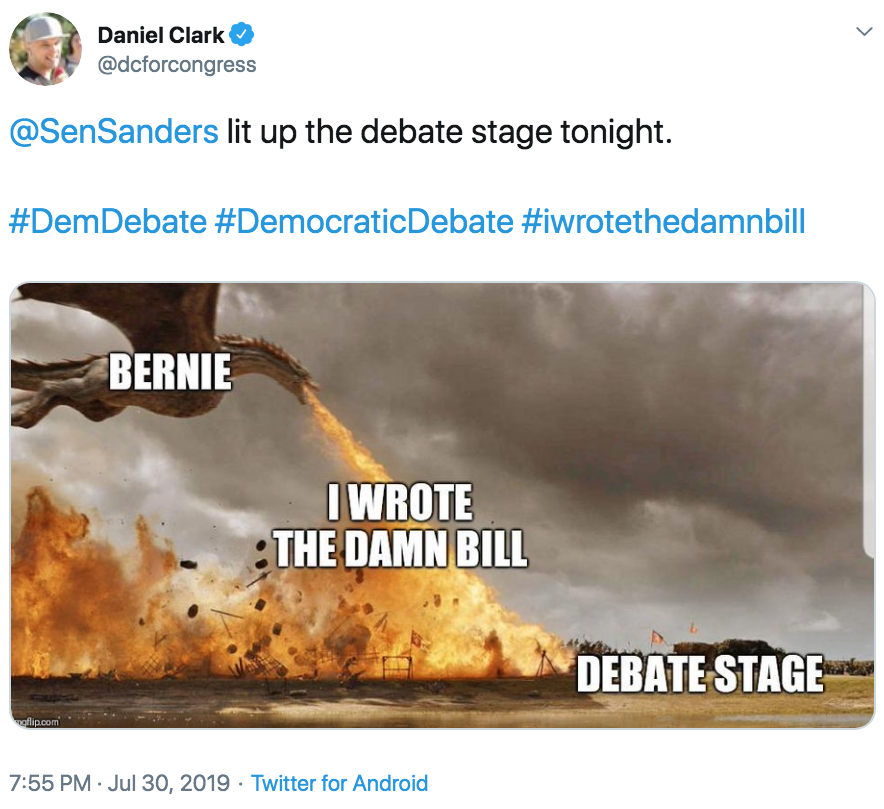 @SenSanders lit up the debate stage tonight. | 2020 Democratic Party ...