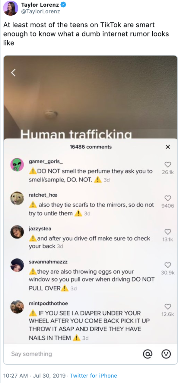 TikTok Comments | Human Trafficking TikTok Hoax | Know Your Meme