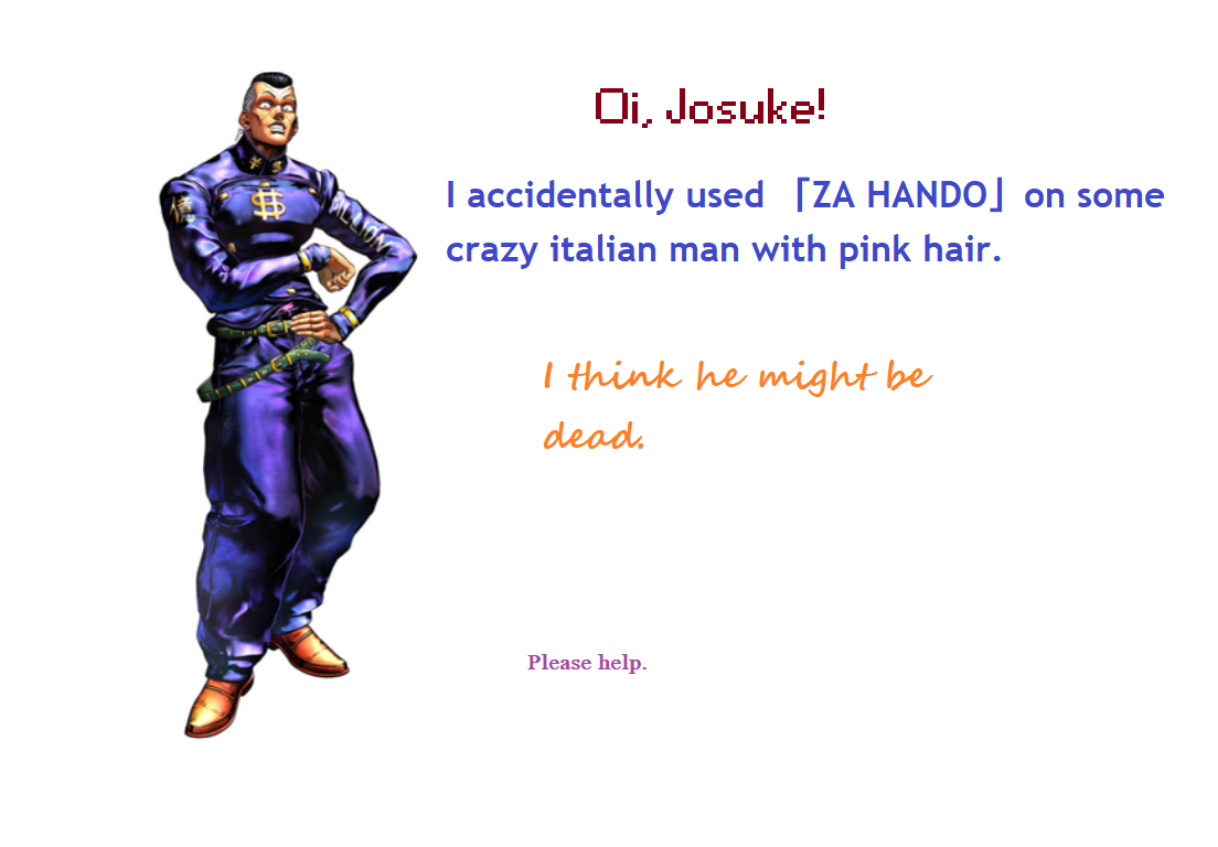 r/imsorryjosuke | Diavolo's Death Loop | Know Your Meme