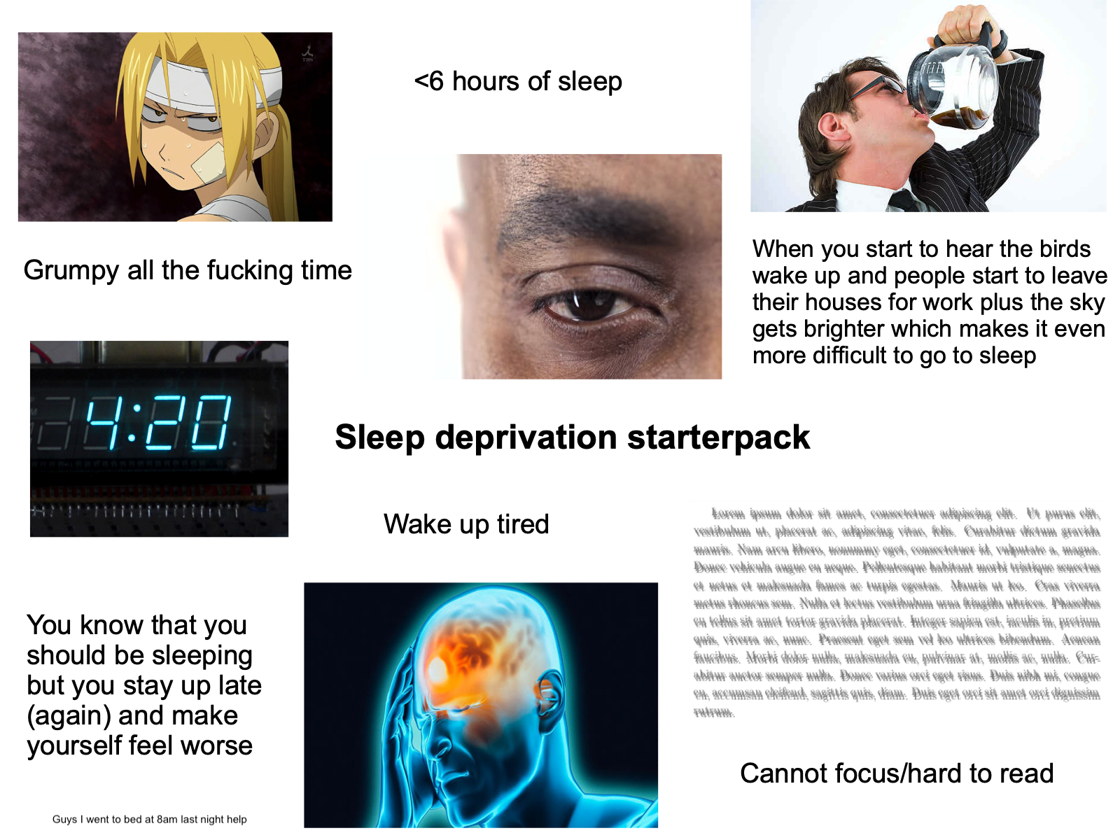 Sleep deprivation starterpack | r/starterpacks | Starter Packs | Know ...