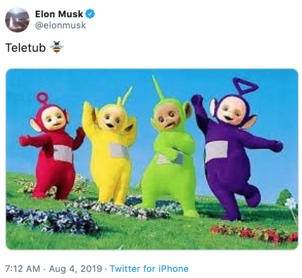 Teletub bee | Elon Musk | Know Your Meme