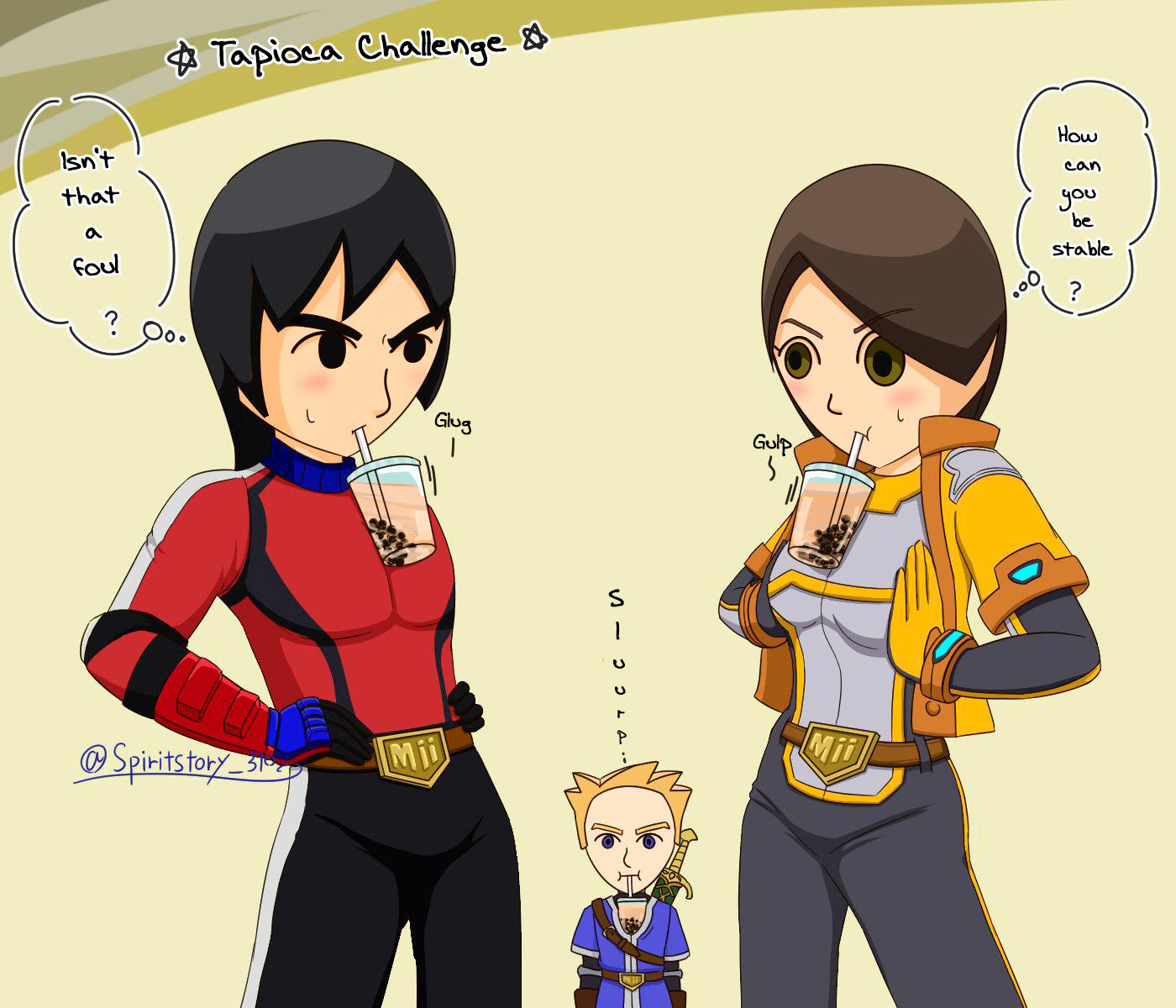 The Mii Gang trying the Hands-Free Bubble Tea Challenge! | Super Smash ...