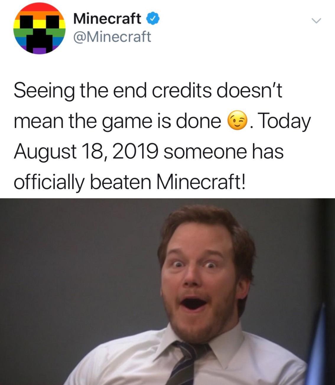 Seeing the end credits | r/MinecraftMemes | Minecraft | Know Your Meme