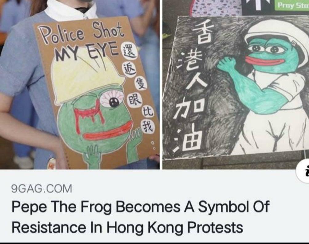 Pepe in Hong Kong protests | Pepe the Frog | Know Your Meme