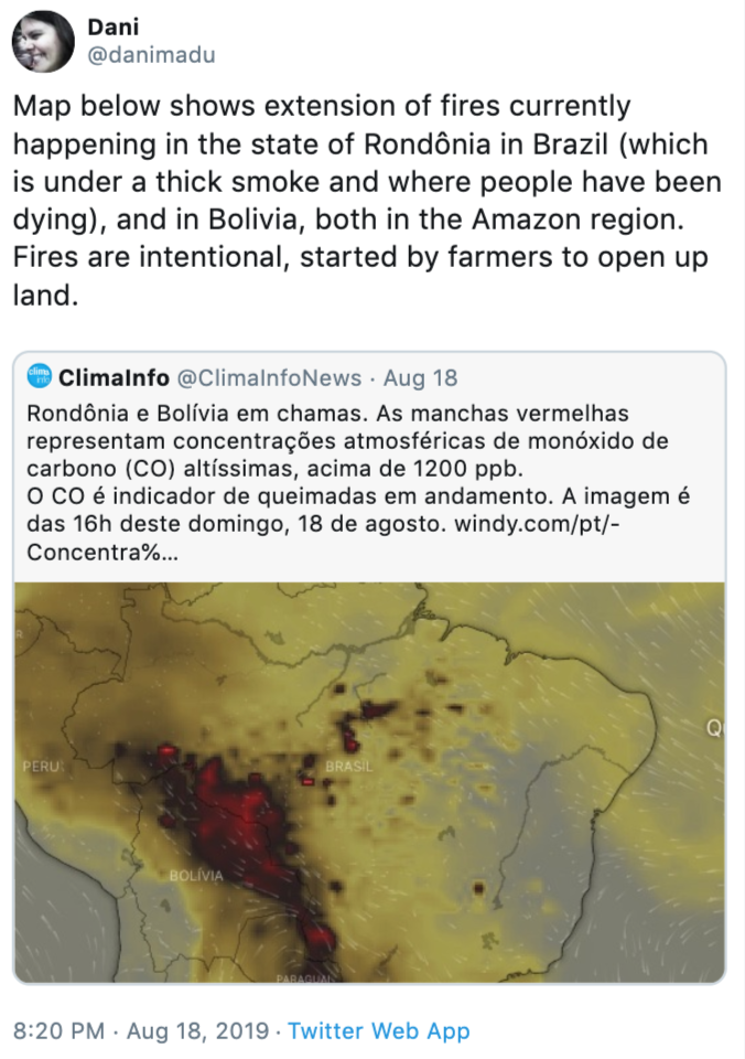 Map | 2019 Amazon Rainforest Fire | Know Your Meme