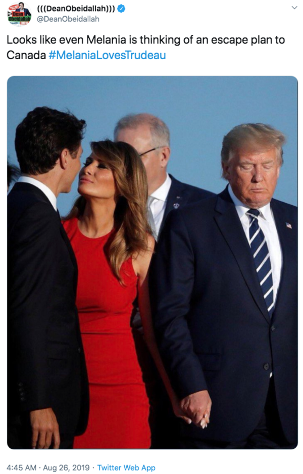 Looks like even Melania is thinking of an escape plan to Canada # ...