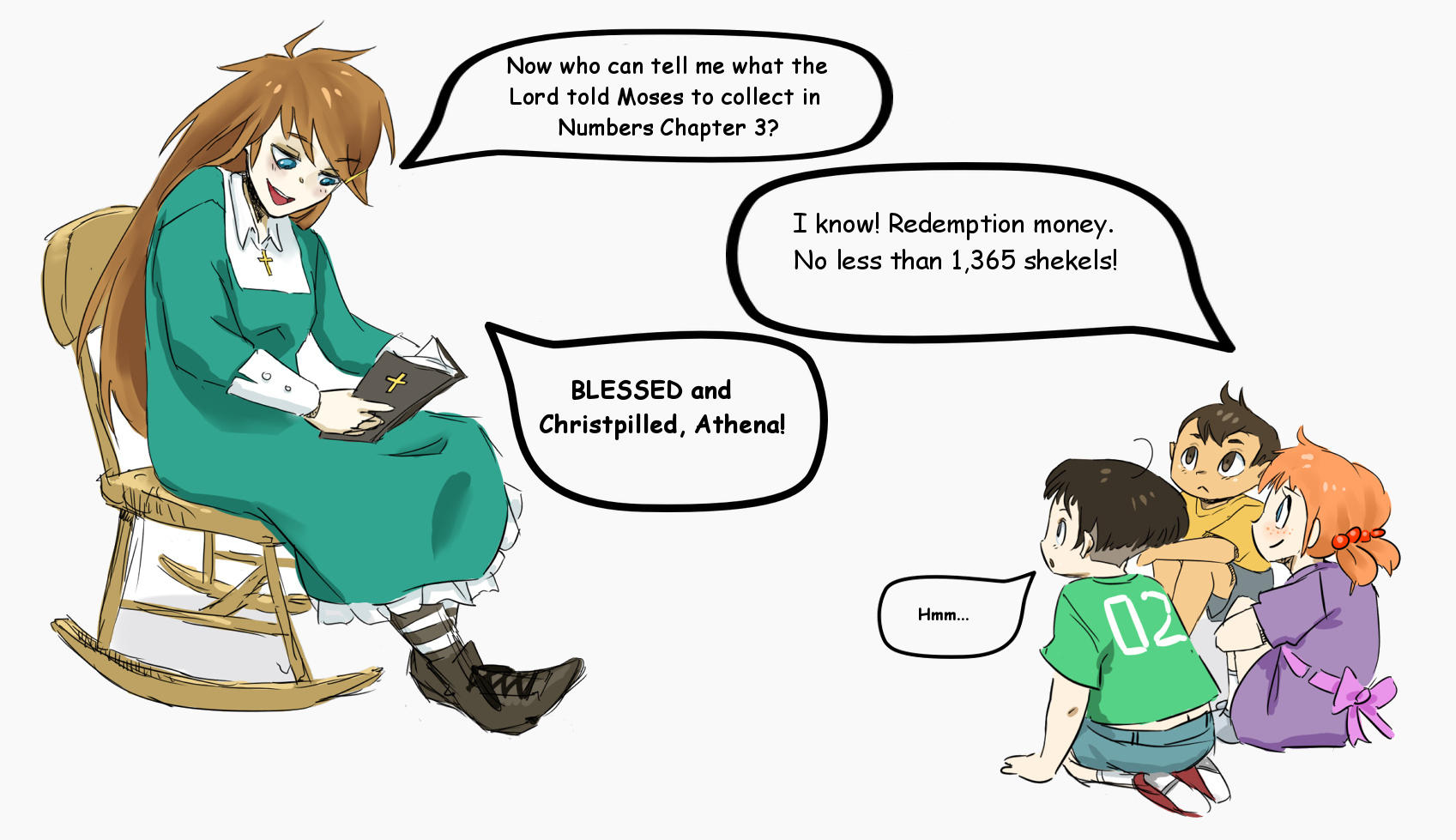 Christ-Chan and children discuss redemption. | Christ-chan | Know Your Meme