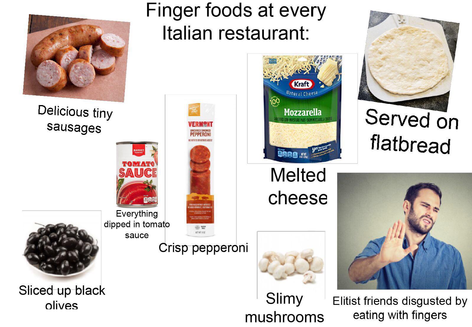 Finger foods at every Italian restaurant | r/starterpacks | Starter ...