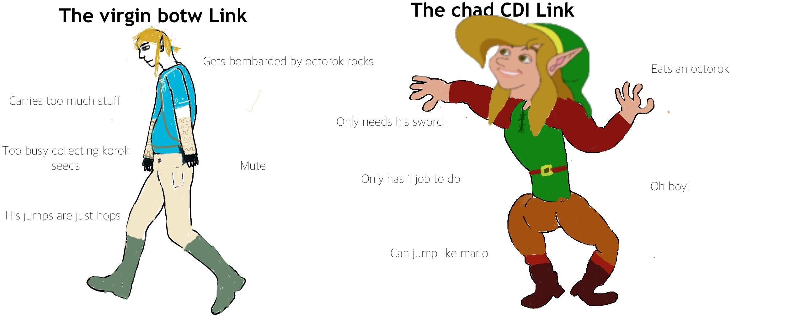 The Virgin Breath of the Wild Link v. THE CHAD CDi LINK | Virgin vs ...