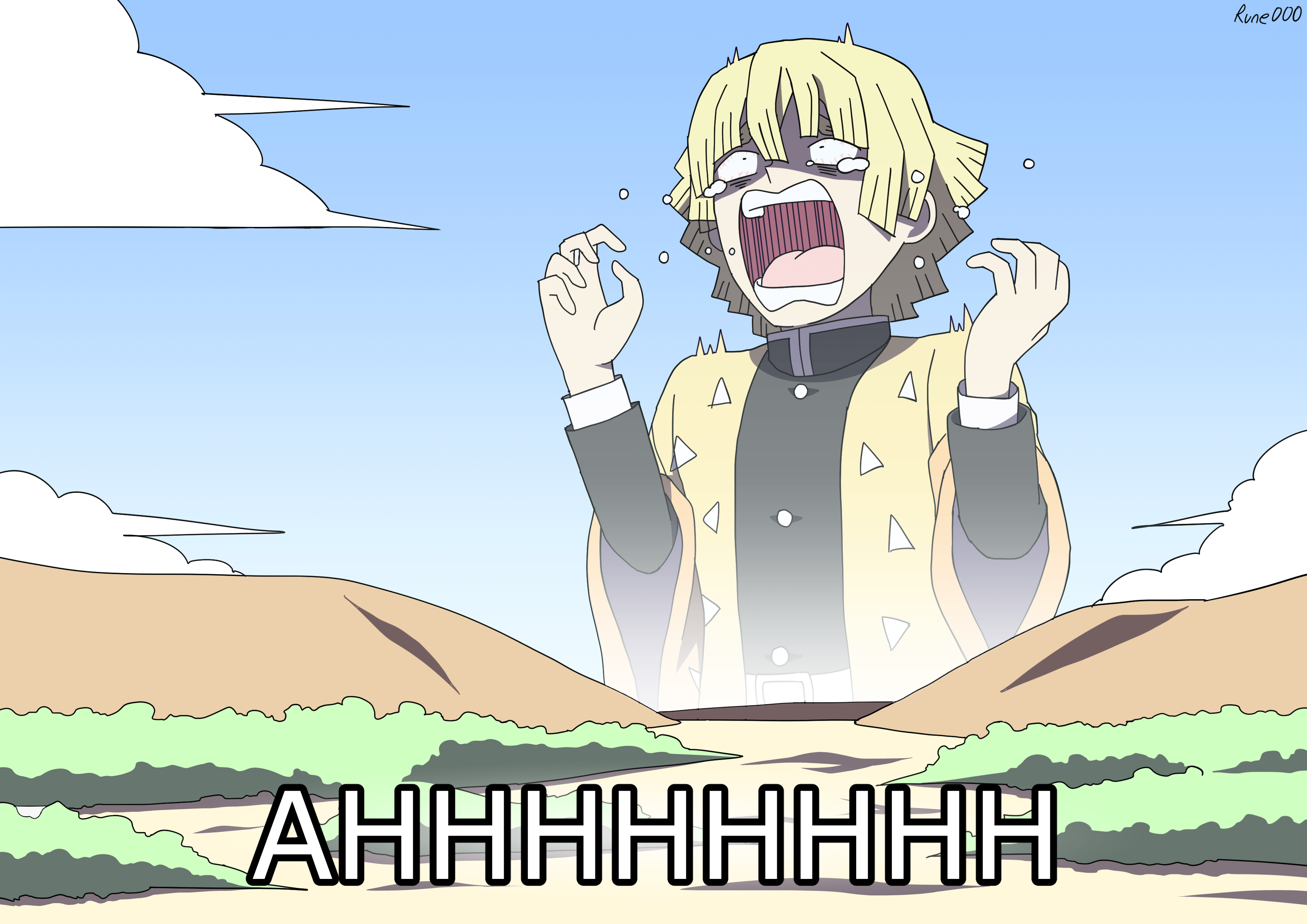 Zenitsu slaying demons in the hills | r/Animemes | Know Your Meme