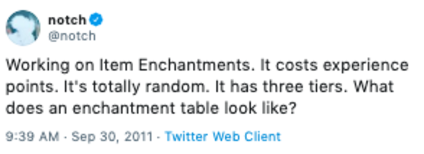 Notch | Minecraft Enchantment Table Writing | Know Your Meme