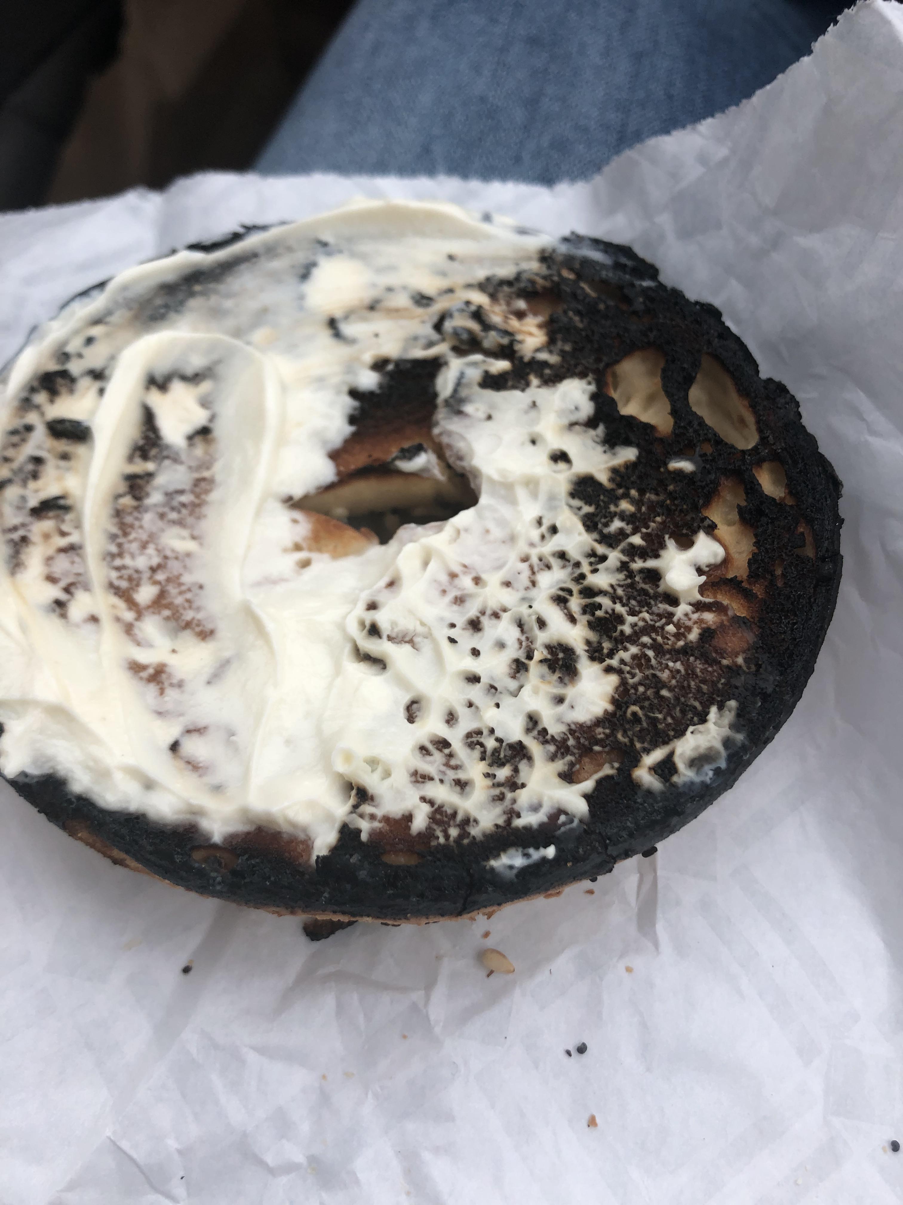 This burnt bagel I purchased. | /r/MildlyInfuriating | Mildly ...