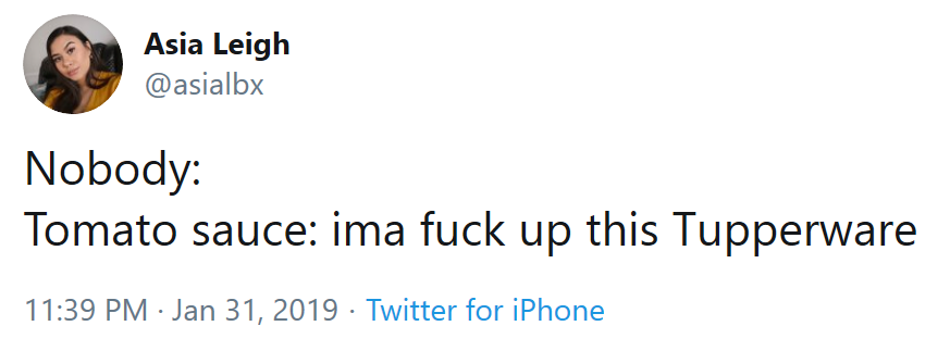 Nobody | Tupperware After Tomato Sauce | Know Your Meme