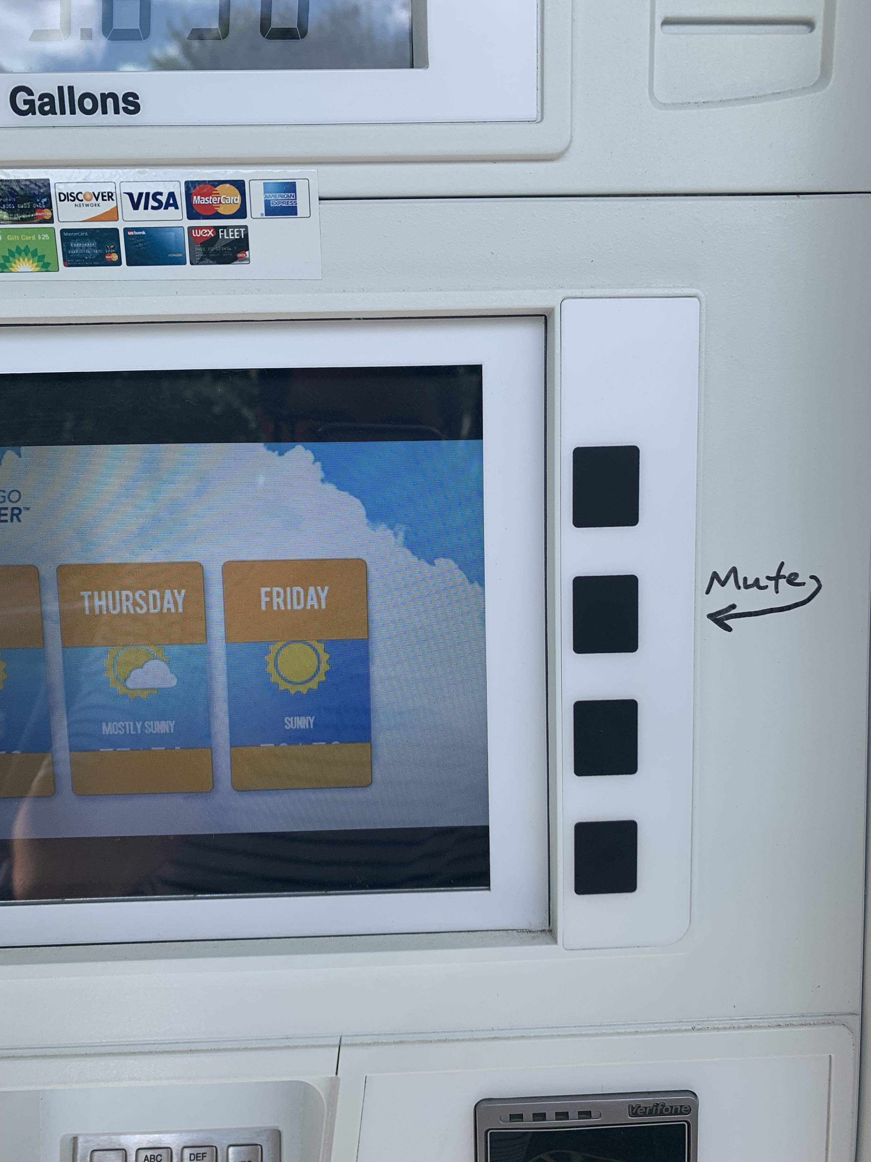 So these gas pumps have a mute button. Shoutout to whoever did this ...