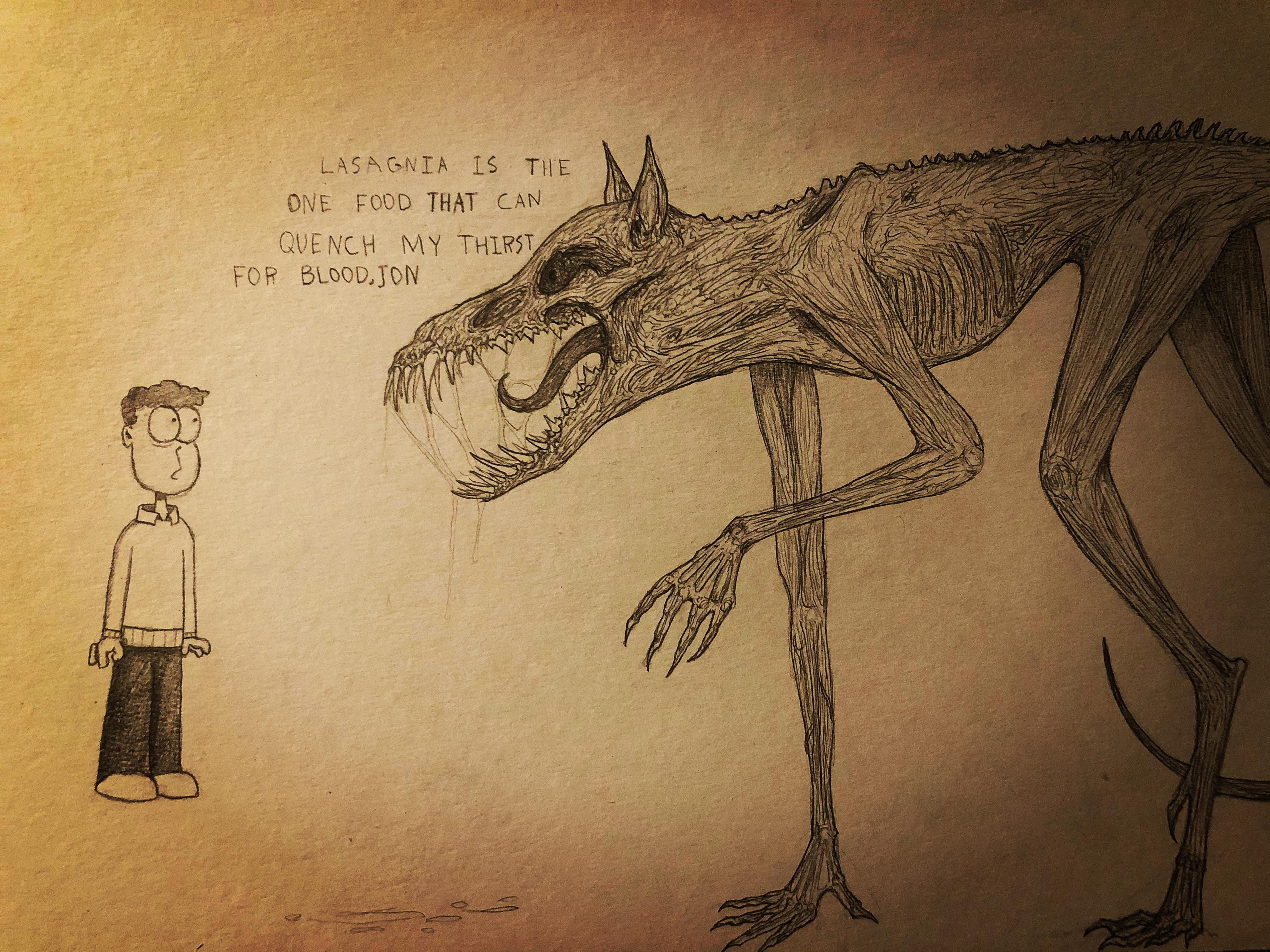 My depiction of the immortal Garfield | /r/ImSorryJon | Creepy Garfield ...