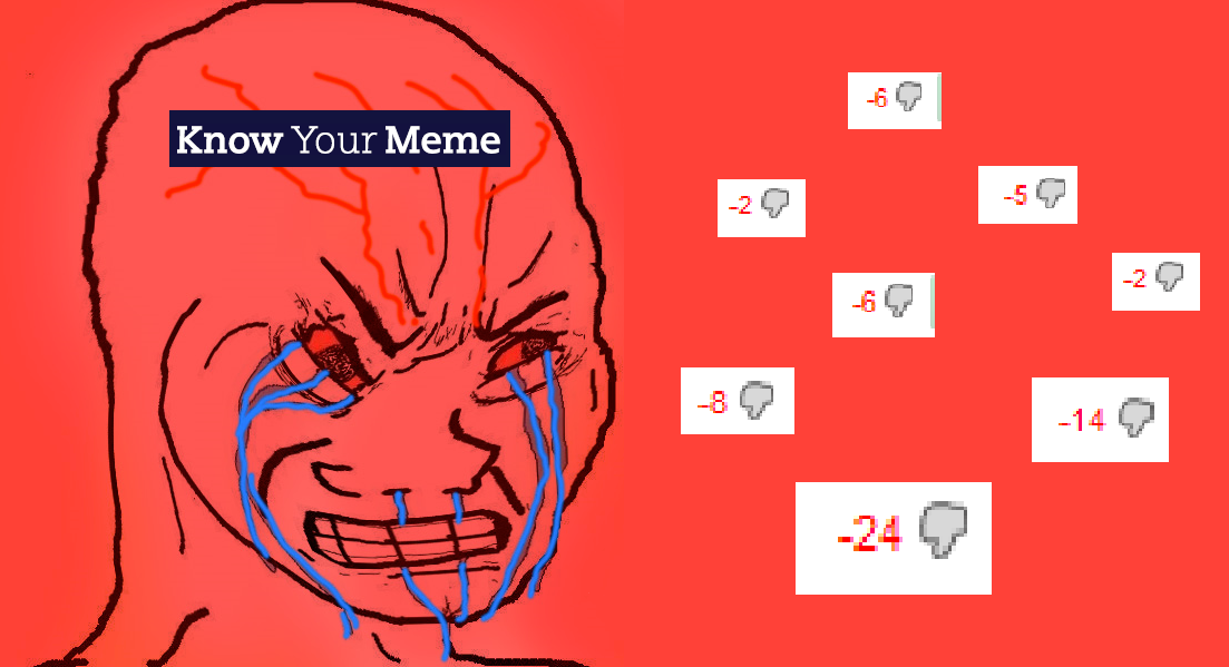Wojak Downvotes | Pink Wojak | Know Your Meme