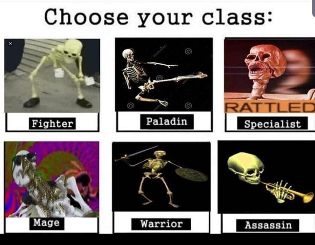 Choose your spook | Choose Your Class | Know Your Meme
