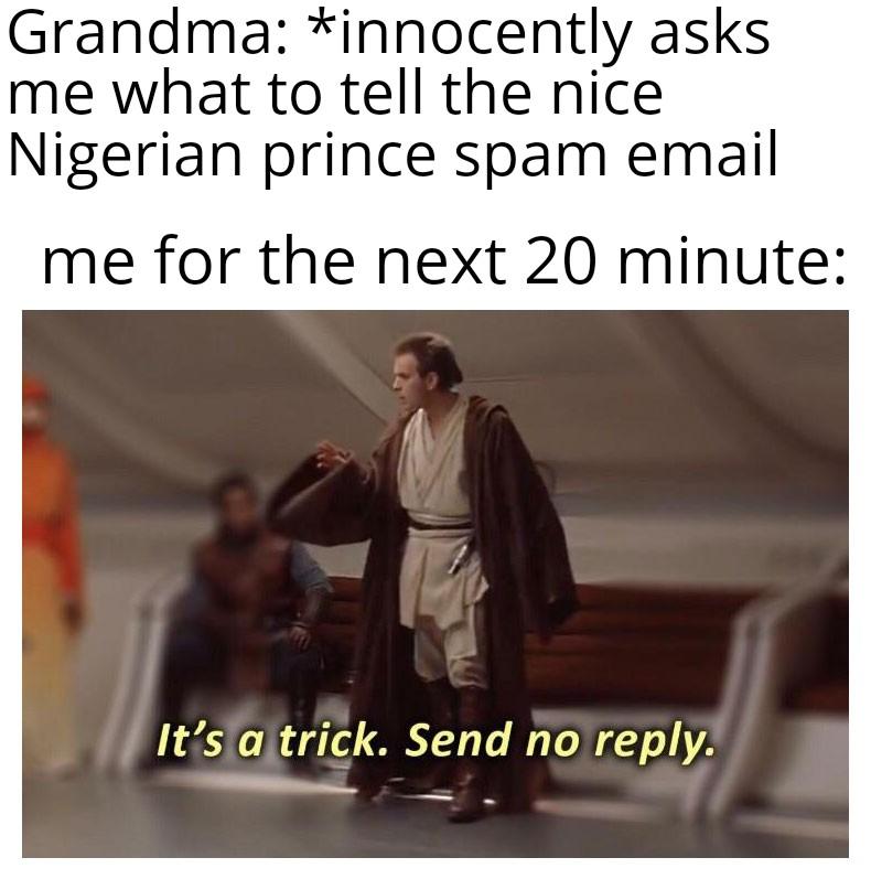What don't you get Grandma? | Nigerian Scams | Know Your Meme