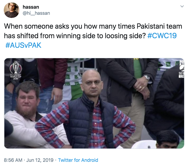 When someone asks you how many times Pakistani team has shifted from ...