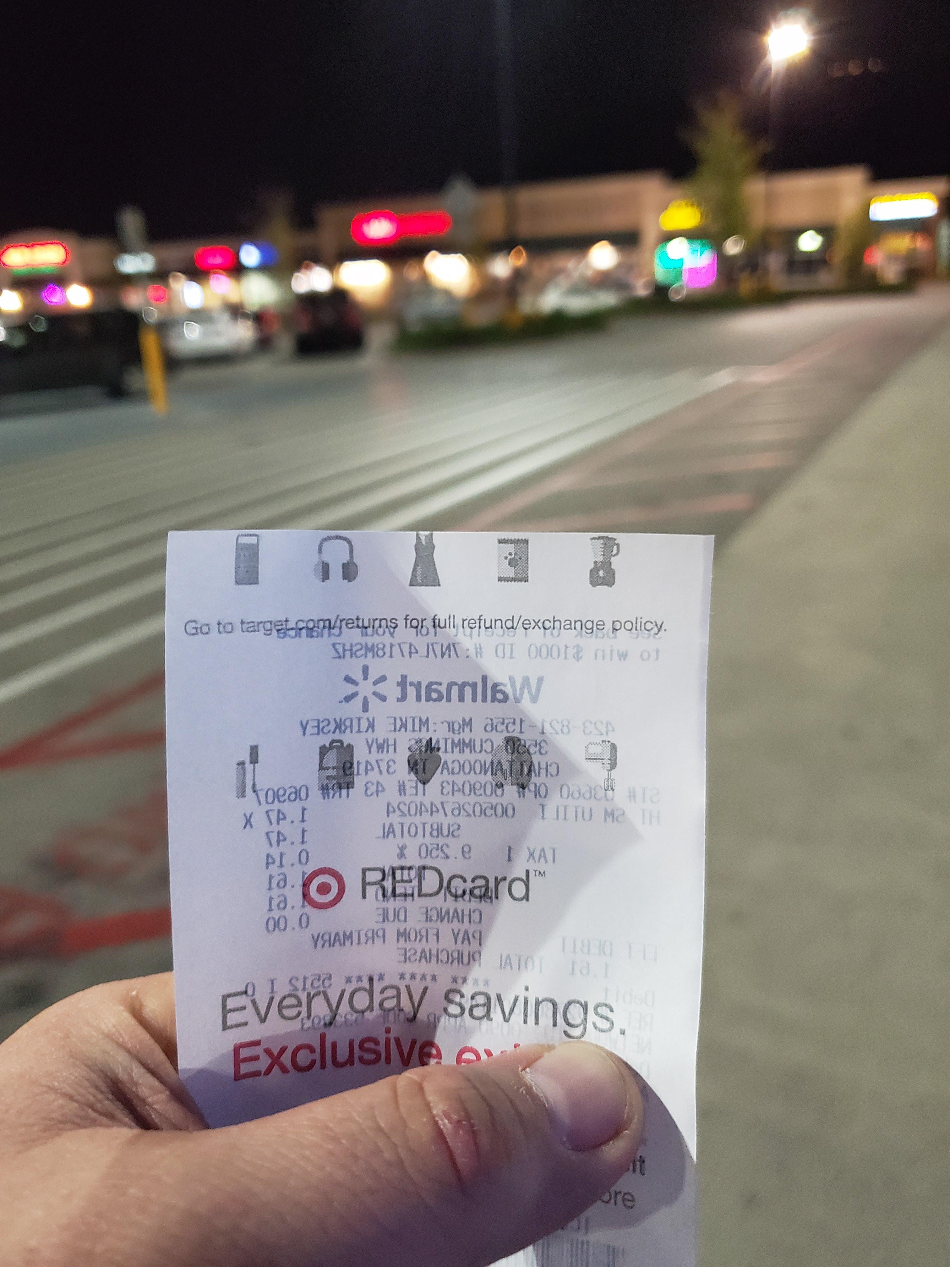 My Walmart receipt is printed on Target receipt paper. | r ...