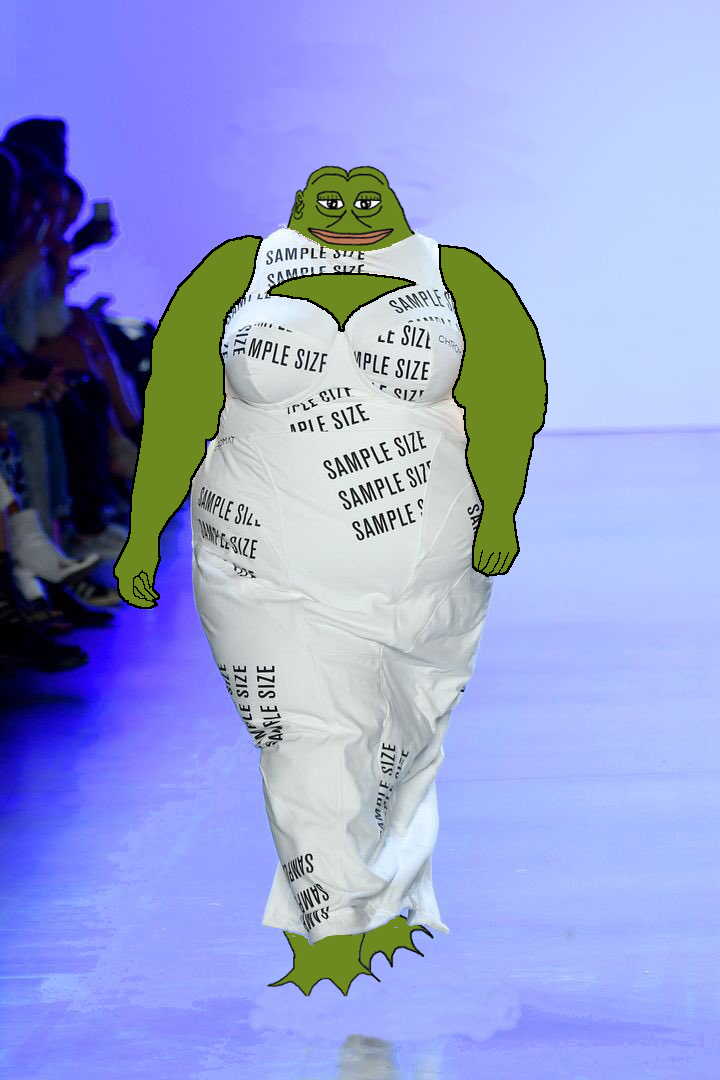 Sample sized walker walking the catwalk | Walking Groyper | Know Your Meme