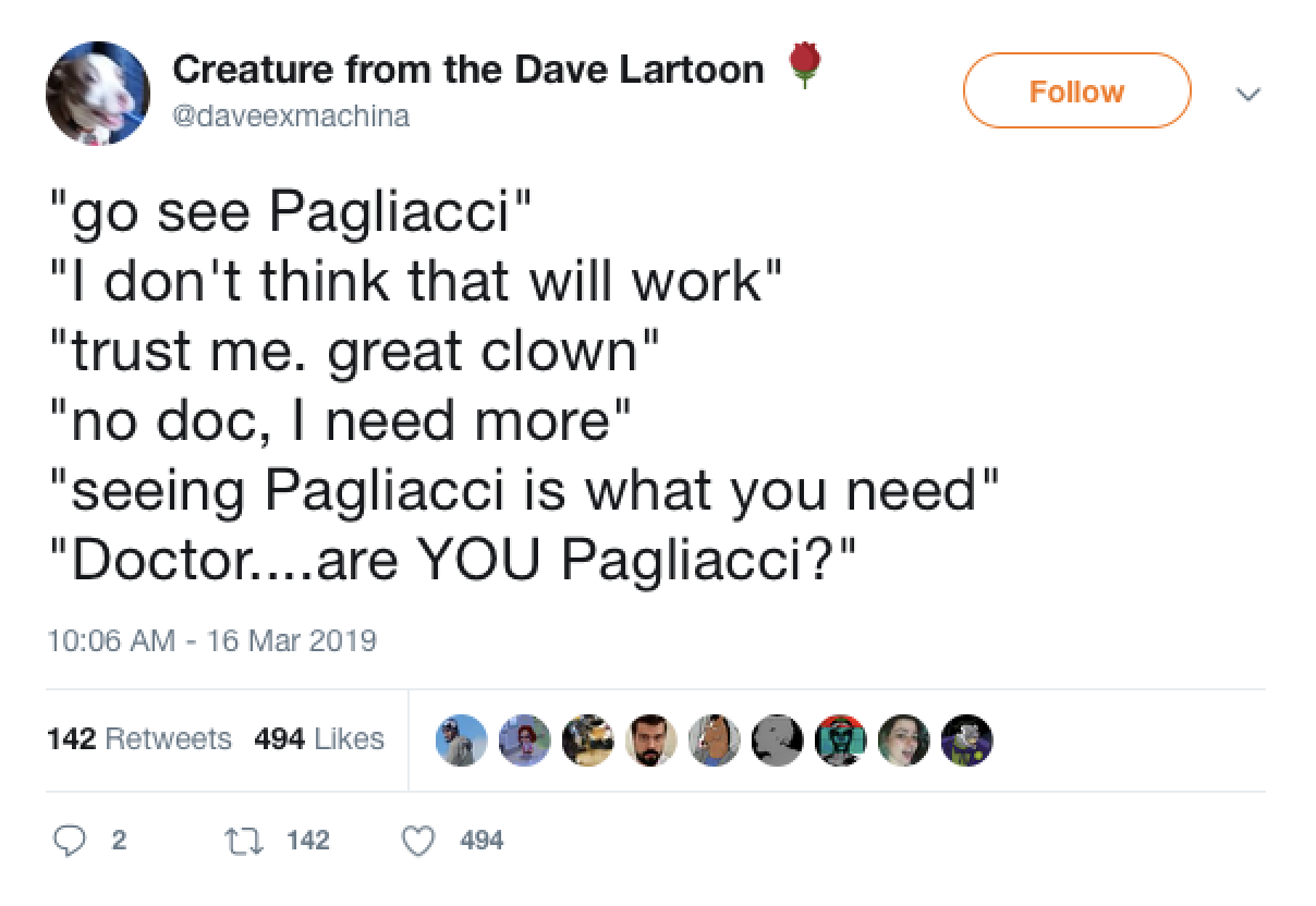 Are YOU Pagliacci? | But Doctor, I Am Pagliacci | Know Your Meme