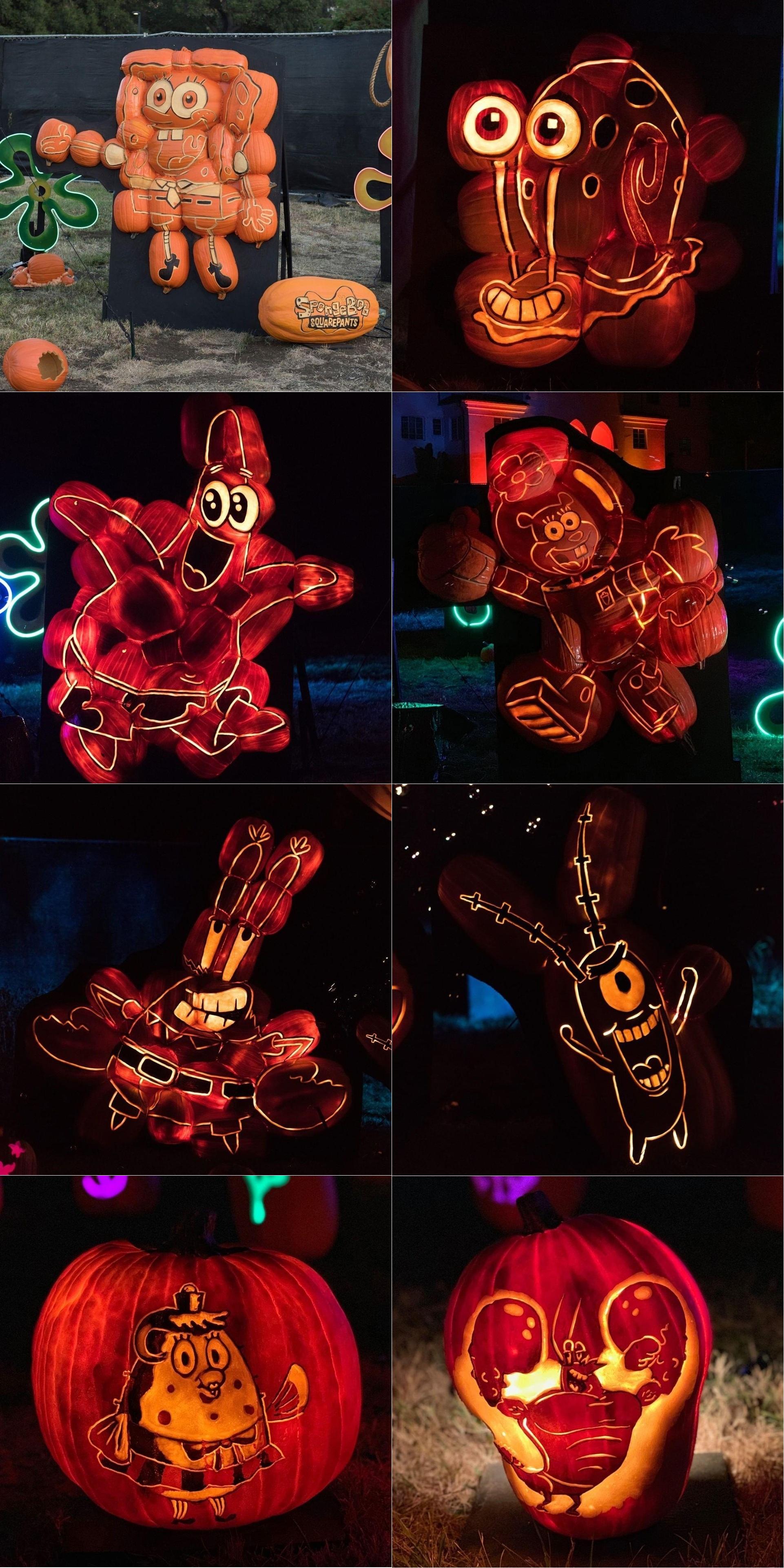 Expert-level SpongeBob pumpkins at Nights of the Jack in California 🎃 ...