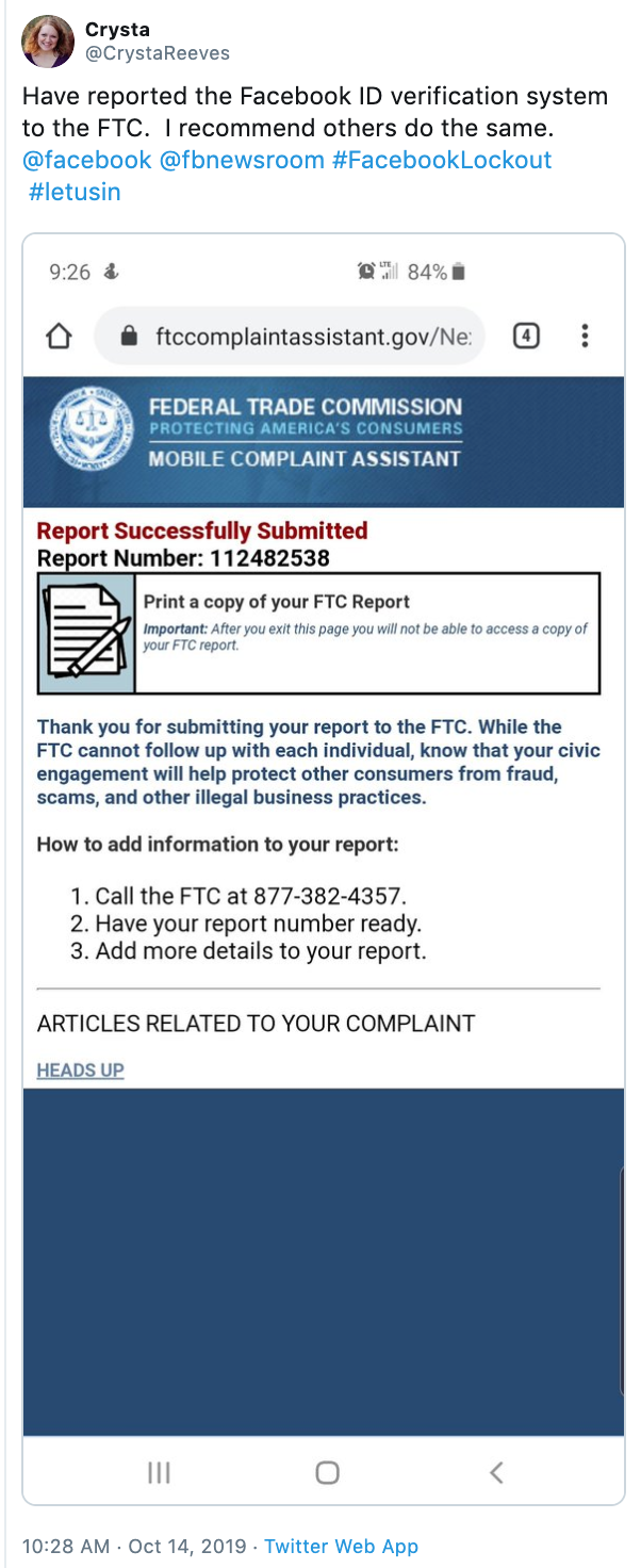 FTC | #FacebookLockout | Know Your Meme