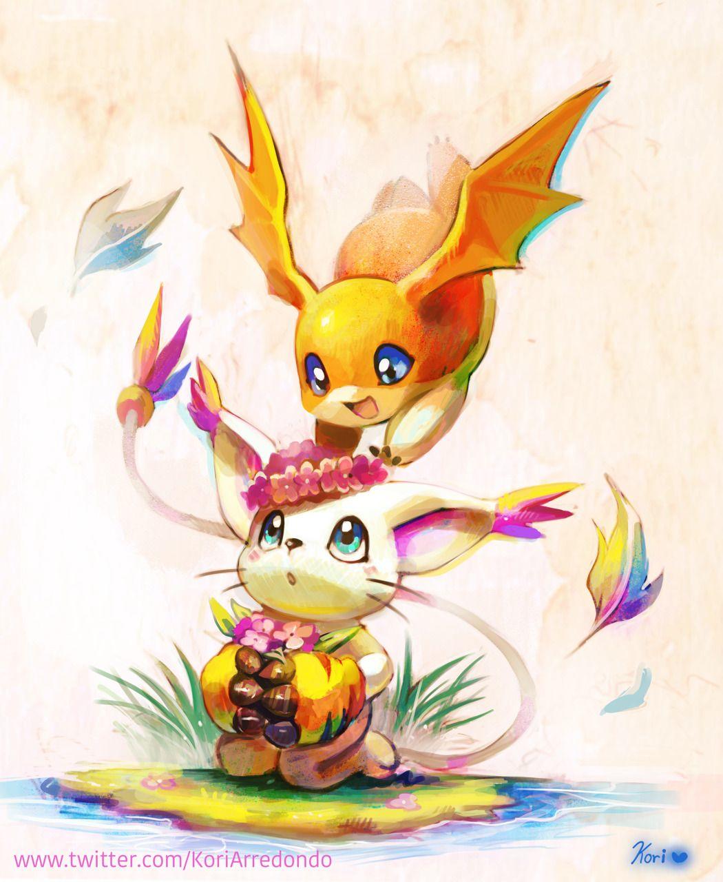 Patamon and Gatomon | Digimon | Know Your Meme