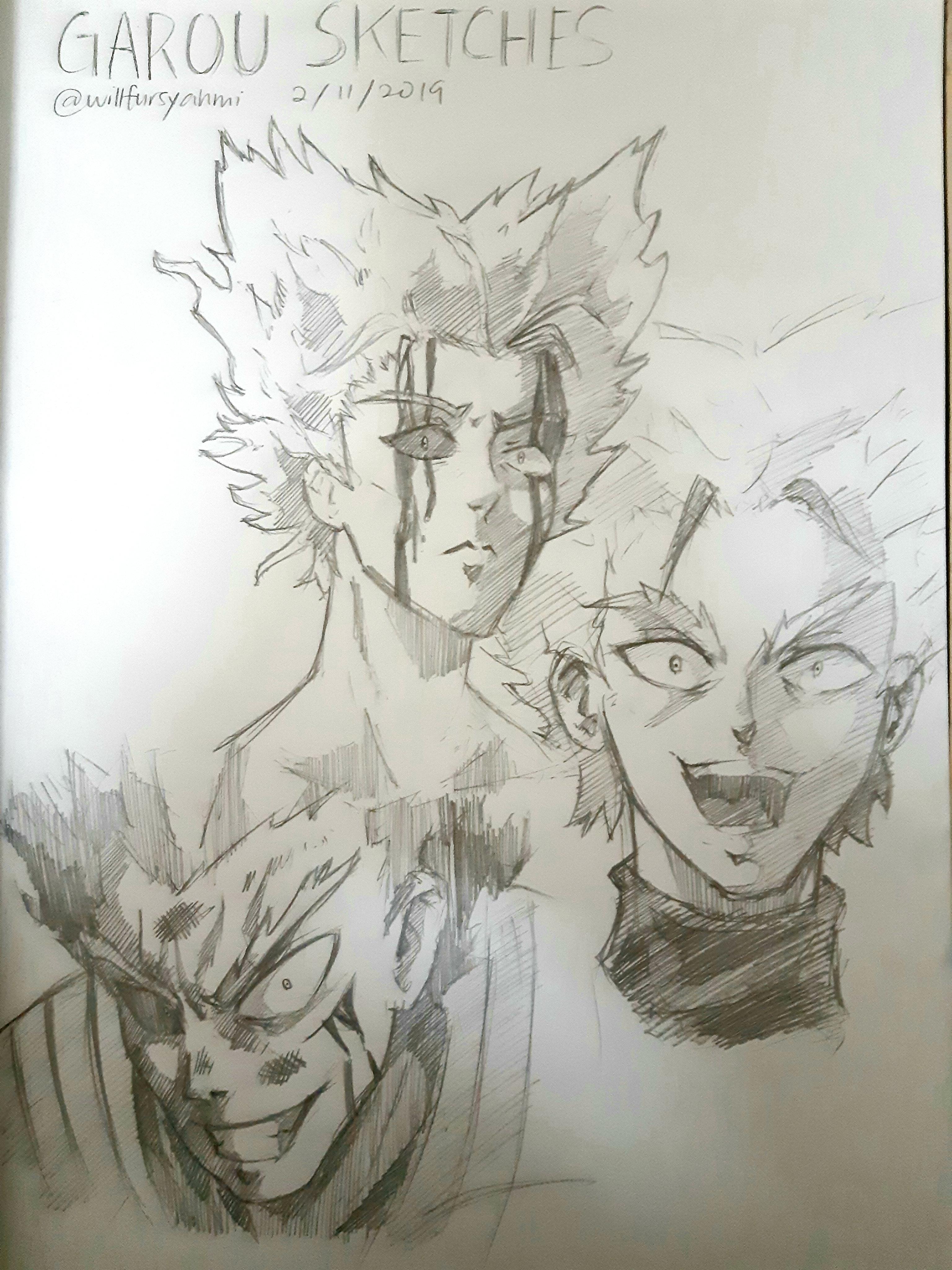 [OC] Sketches of Garou | /r/OnePunchMan | One-Punch Man | Know Your Meme