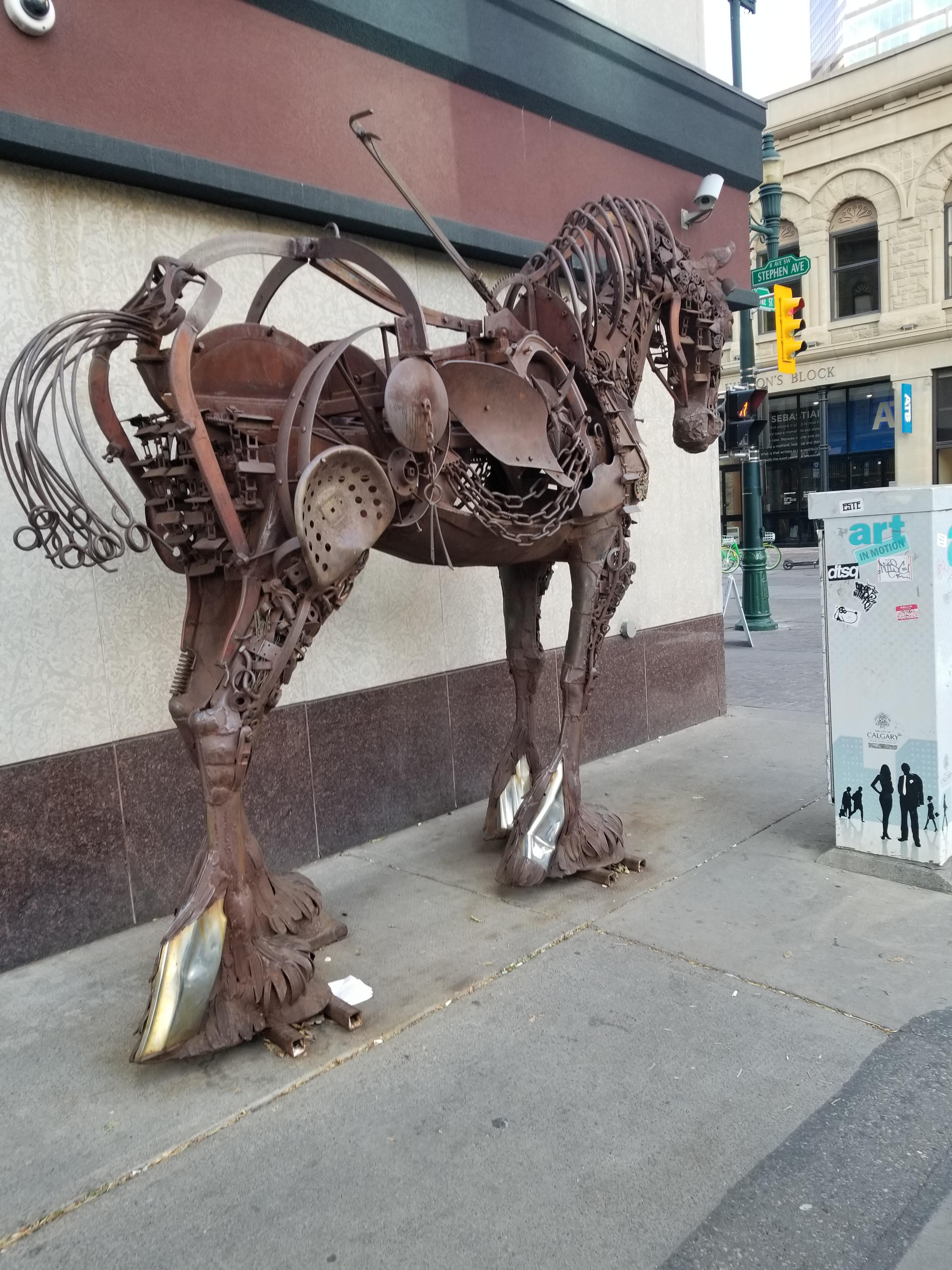 This Horse I saw while sightseeing on the streets of Calgary. | /r ...