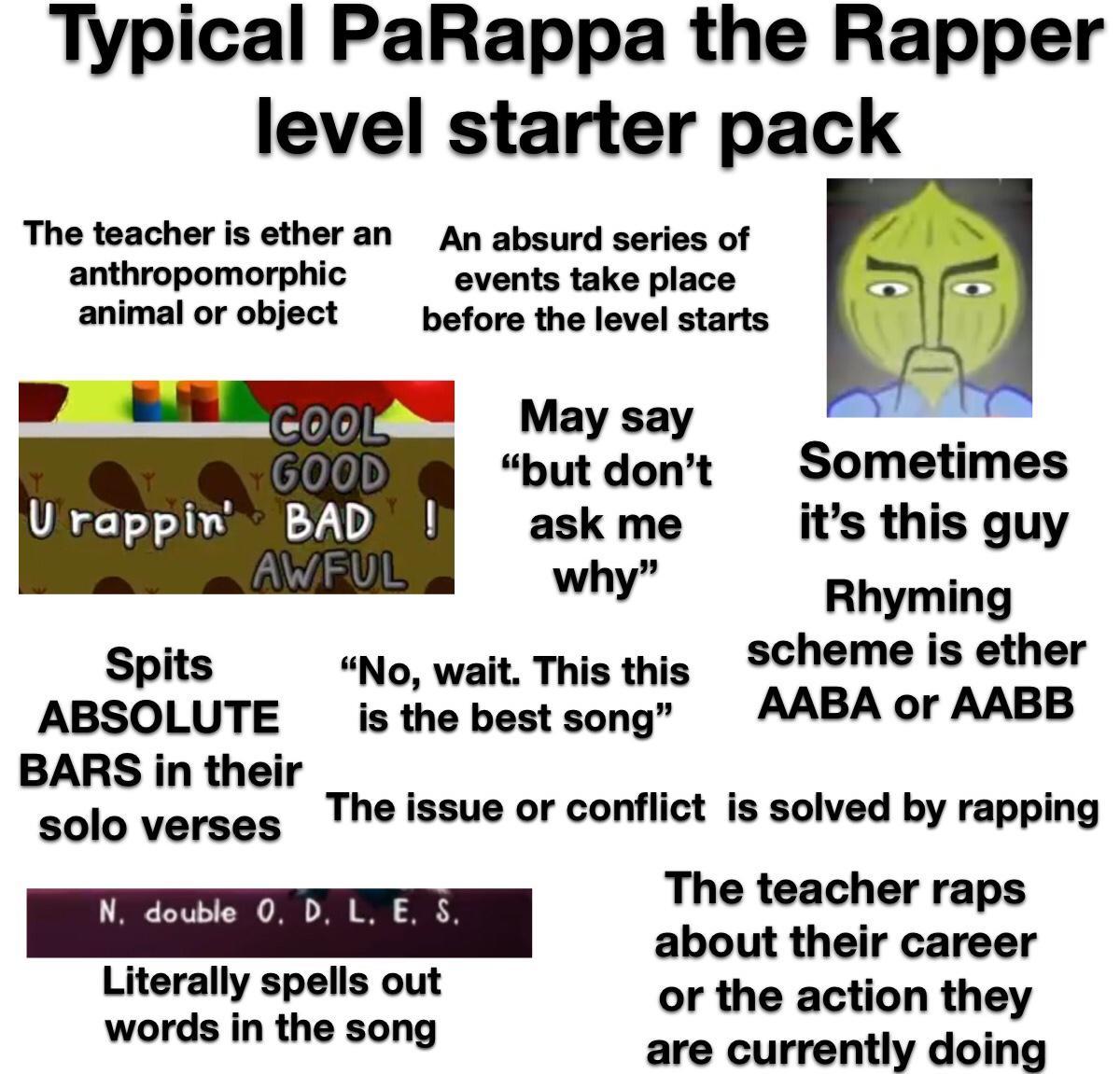 Typical PaRappa the Rapper level starter pack | /r/starterpacks ...