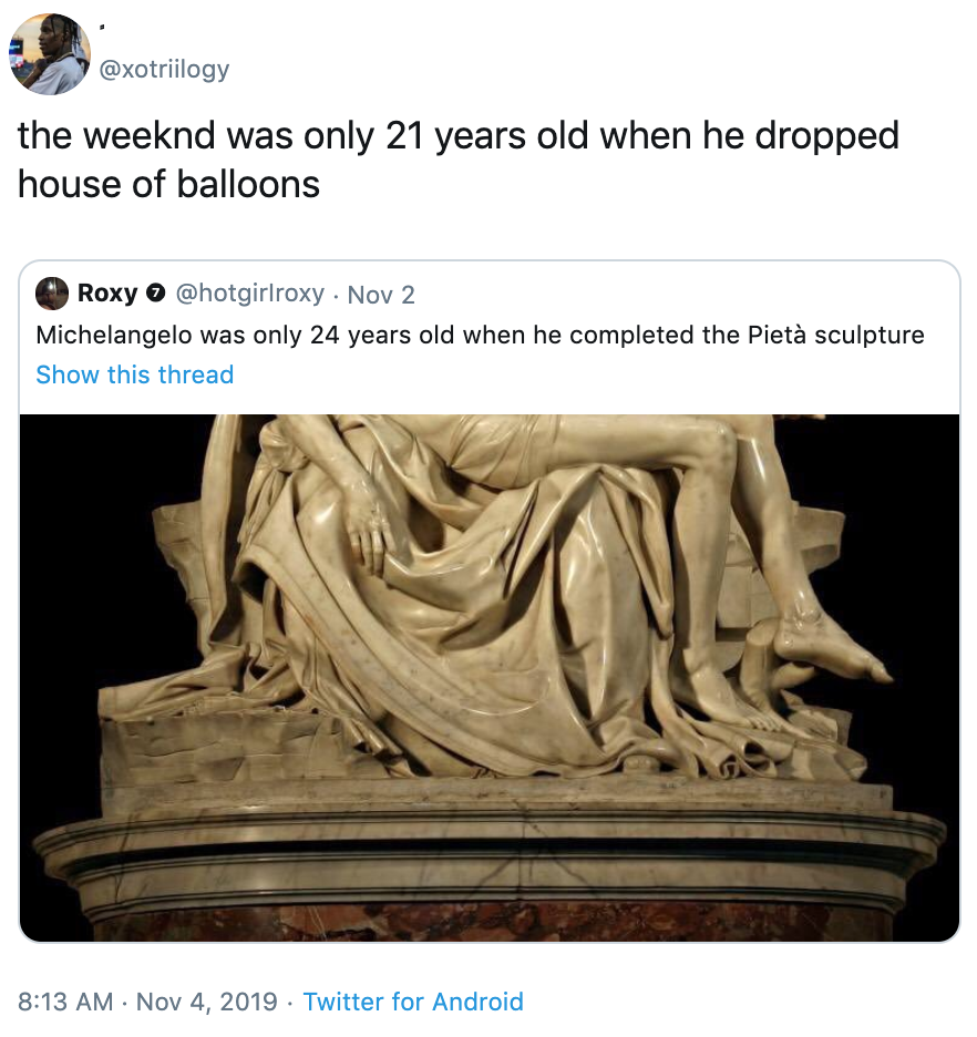 Weeknd | Michelangelo Was Only 24 Years Old | Know Your Meme