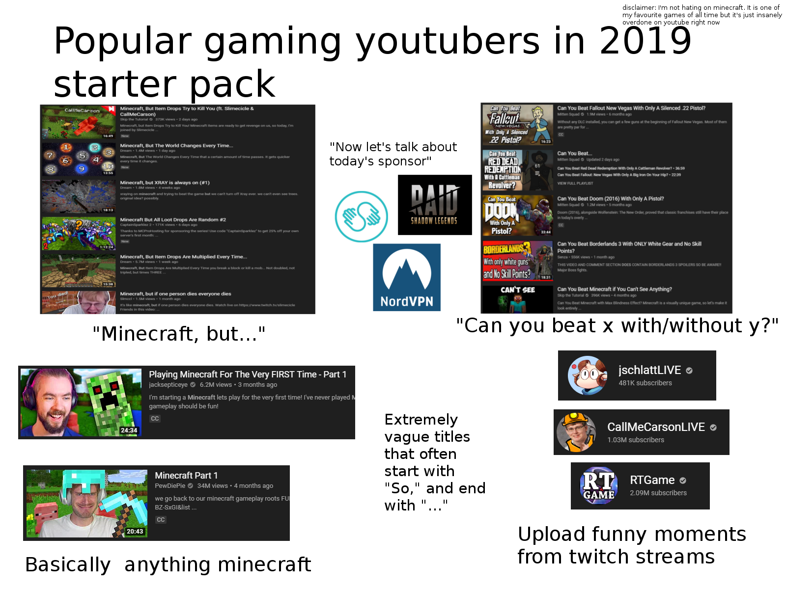 Popular gaming youtubers in 2019 starter pack | /r/starterpacks ...