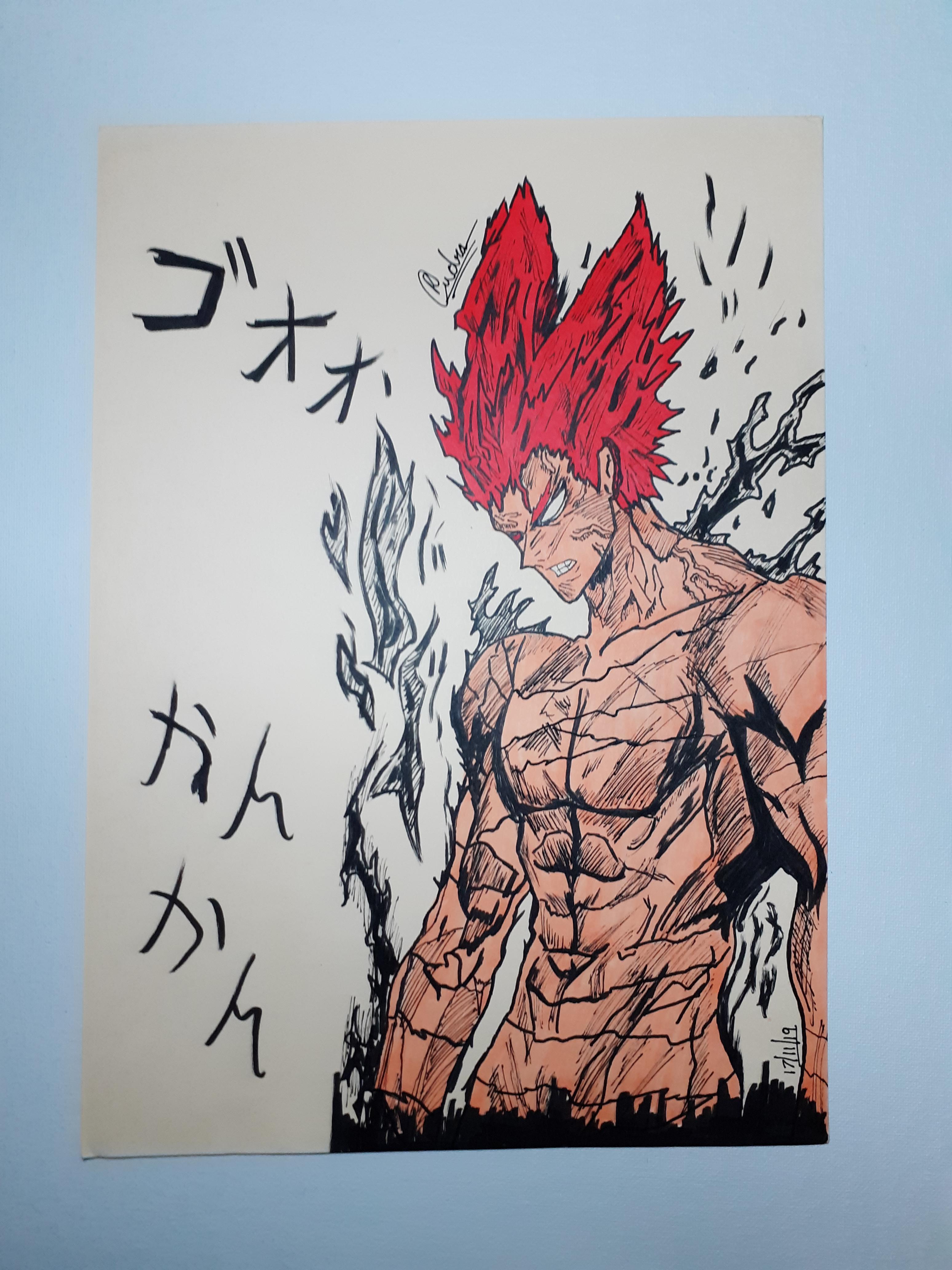 Garou, hand drawn and coloured by me, I tried my best! | /r/OnePunchMan ...