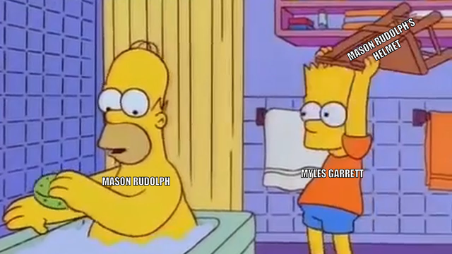 Bart Hits Homer | Myles Garrett Helmet Attack | Know Your Meme