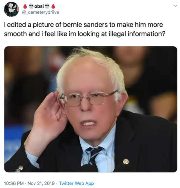 i edited a picture of bernie sanders to make him more smooth and i feel ...