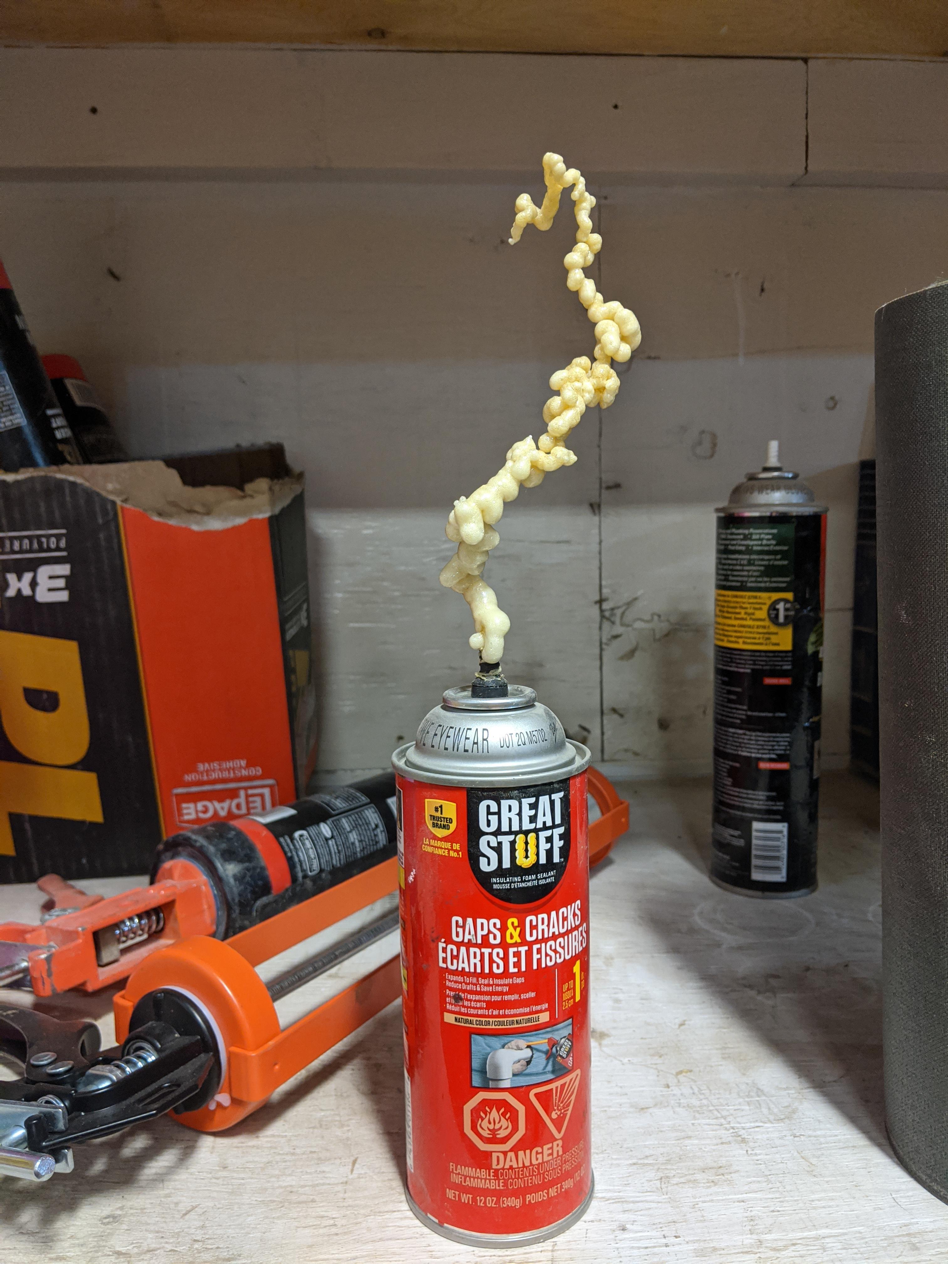 a slow leak on this can created a cool foam spire | /r ...