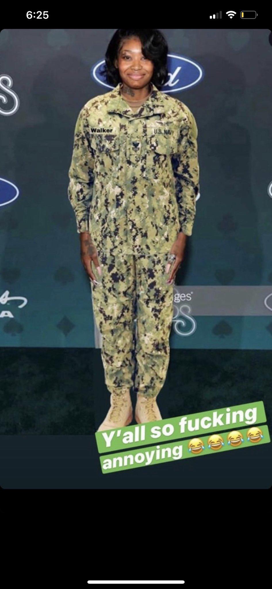 Army fatigues | Summer Walker Standing | Know Your Meme