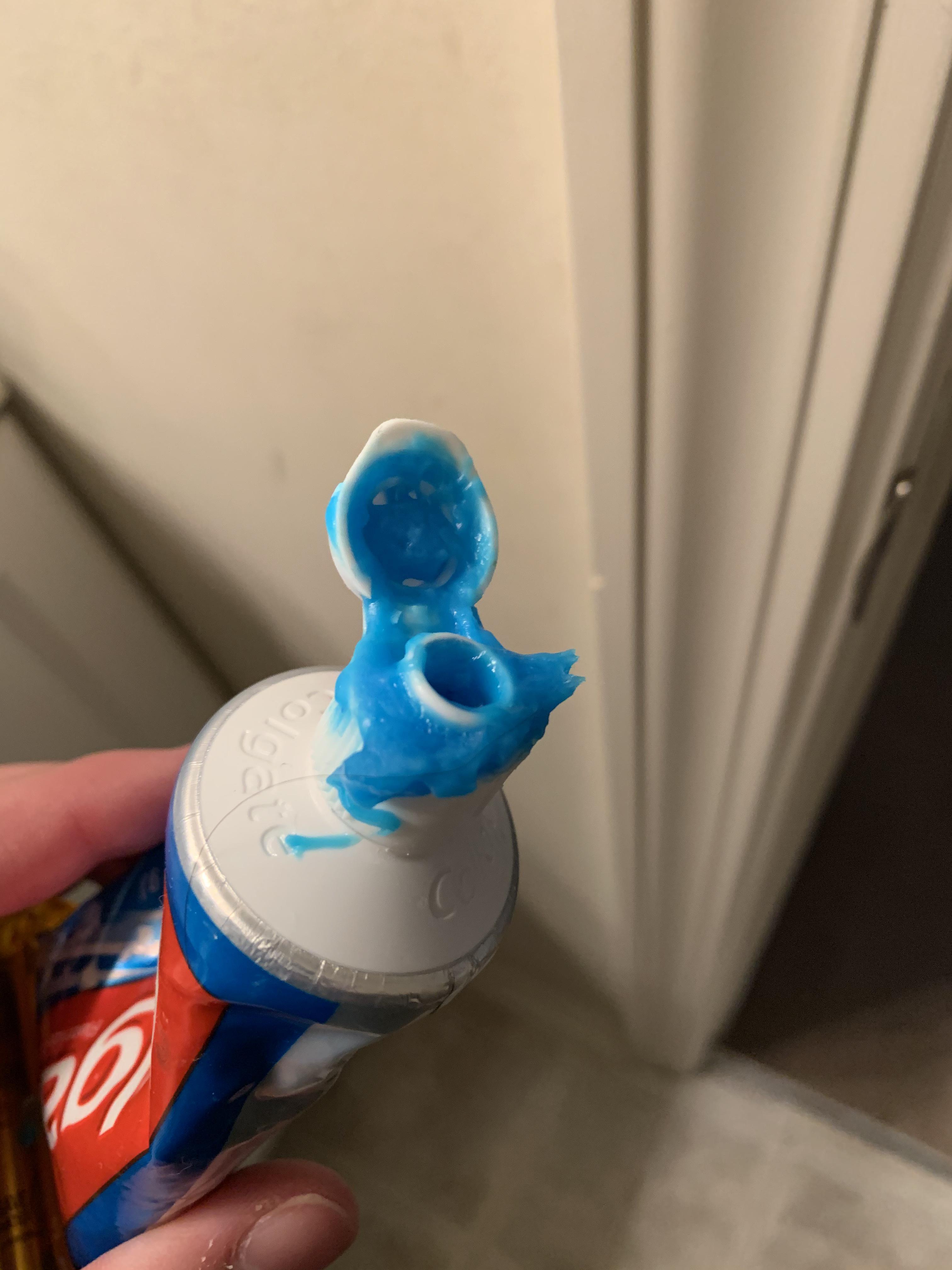 My little brother’s tube of toothpaste | /r/MildlyInfuriating | Mildly ...