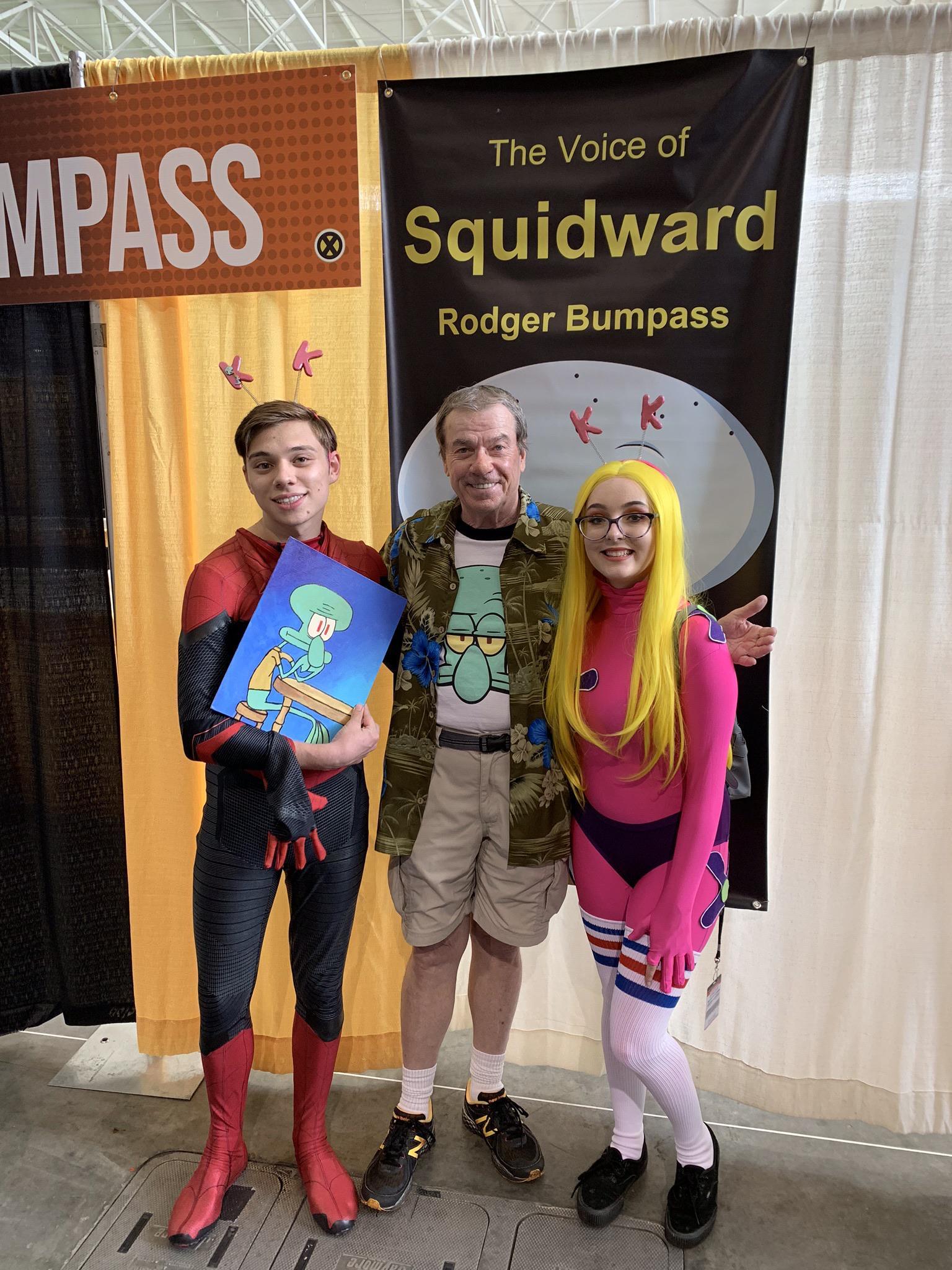 My girlfriend and I met the voice actor of Squidward. I painted him a ...