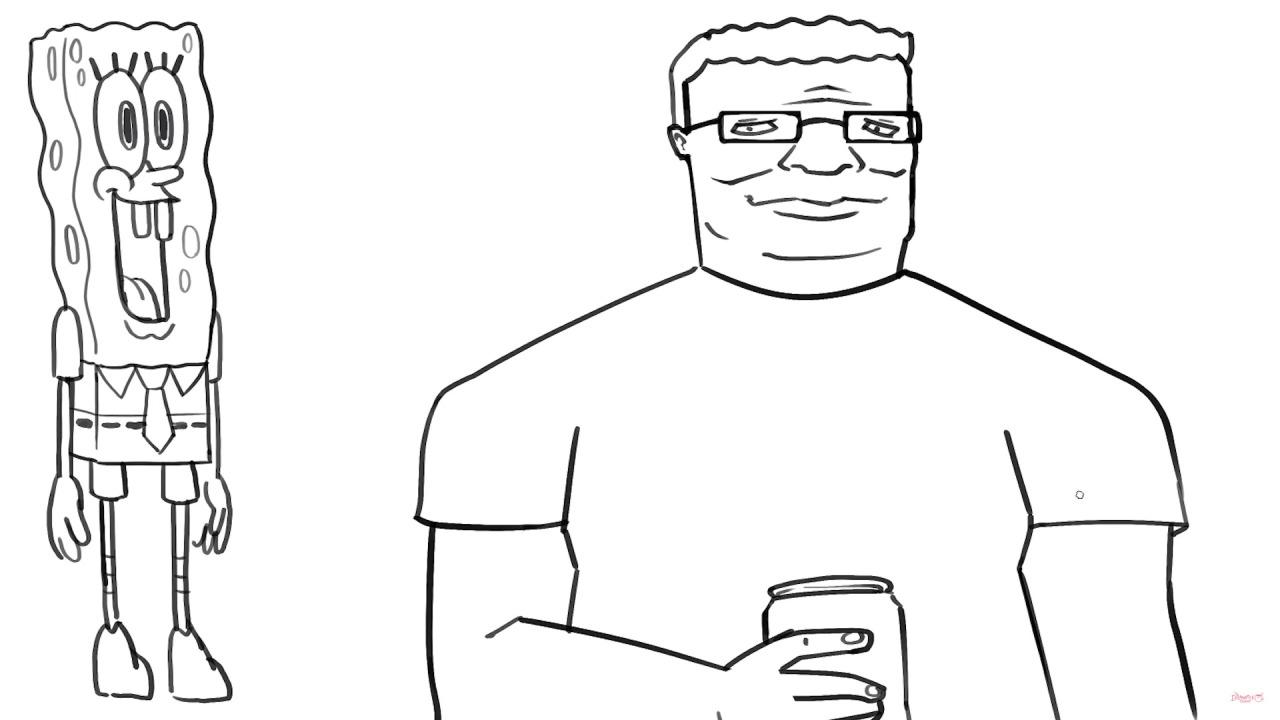 Stretched SpongeBob and Hank | Drawfee | Know Your Meme