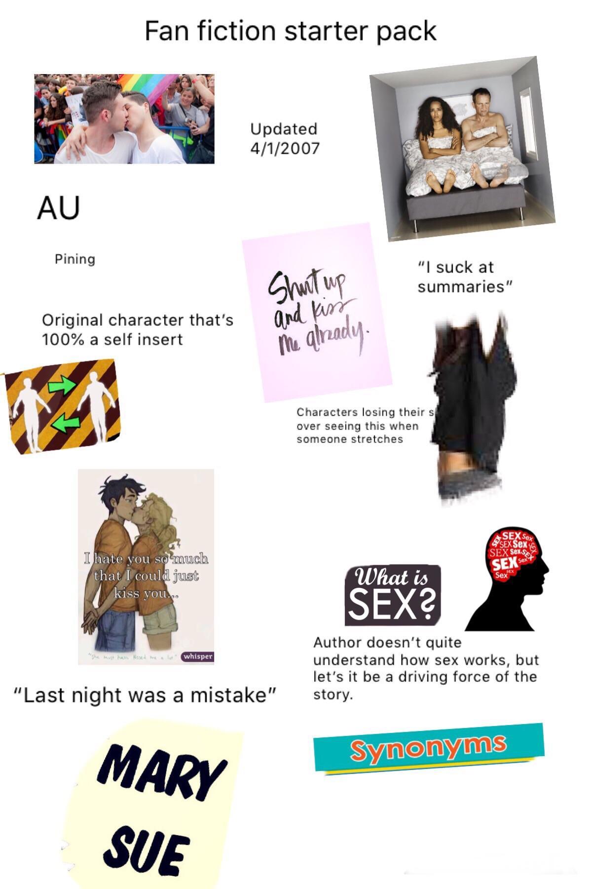 Fanfic Starter Pack | /r/starterpacks | Starter Packs | Know Your Meme